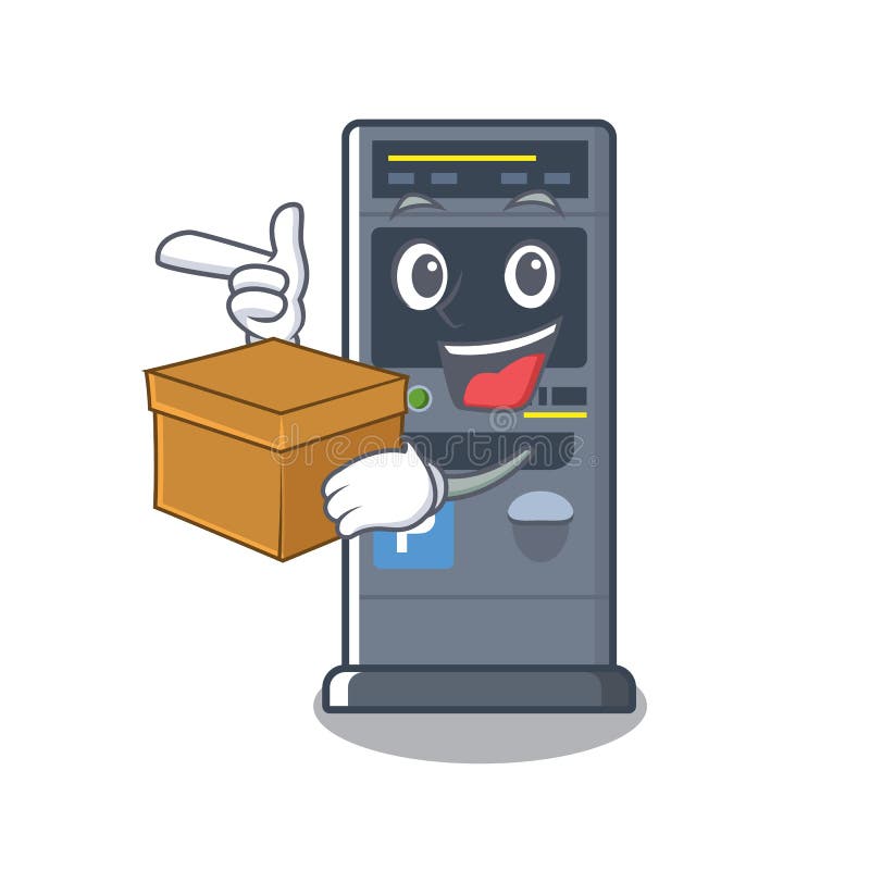 With Box Parking Vending Machine the Cartoon Shape Stock Vector ...