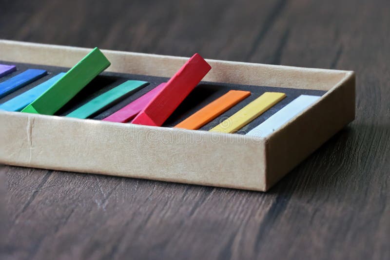 A Box of Pastel Chalks. Many Different Colours in a Pastel Chalk Box ...