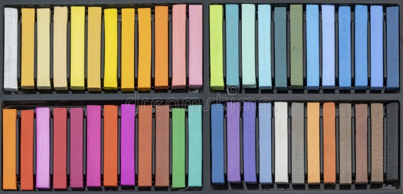 A box of pastel chalks stock photo. Image of draw, craft - 262370432
