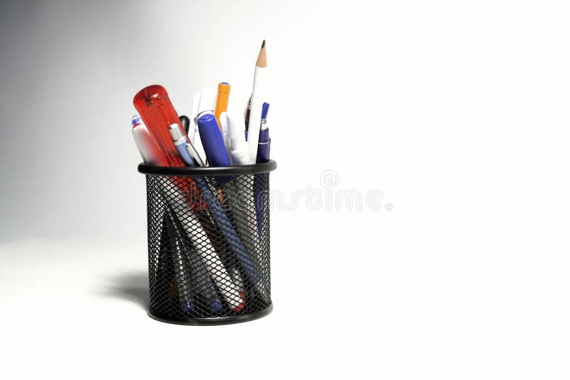 Box for pens and pencils stock photo. Image of material - 5775982