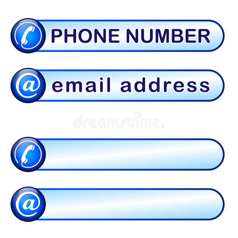 Box for Phone and Mail Address Stock Vector - Illustration of luminous ...