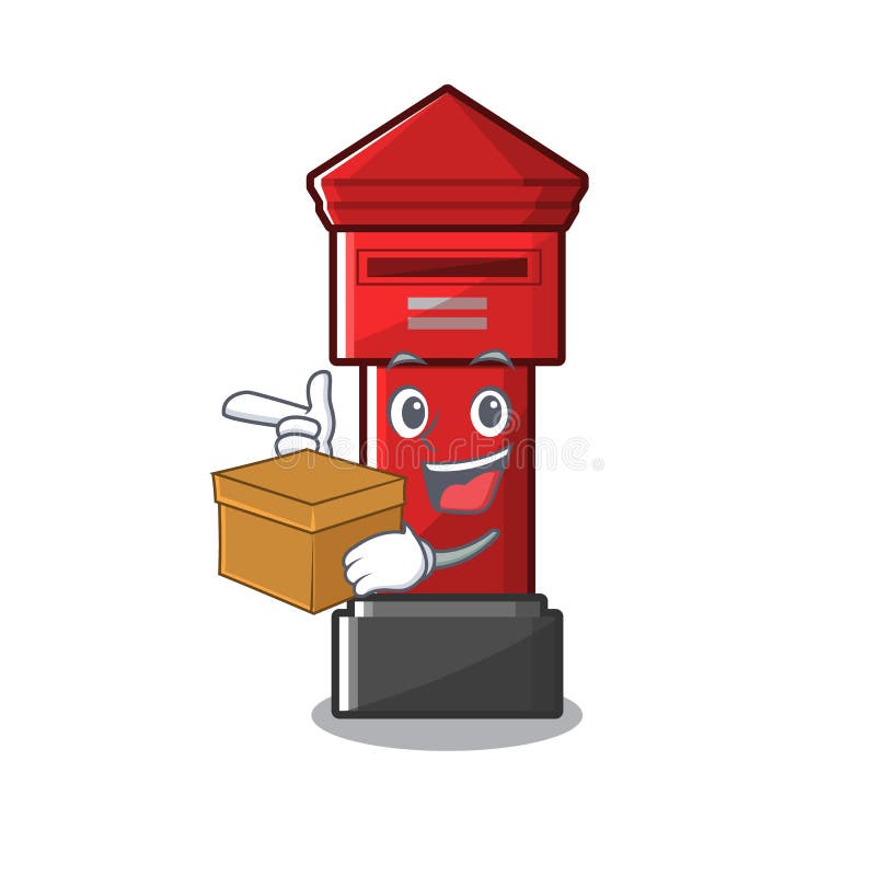 With Box Pillar Box Sticks the Character Wall Stock Vector ...