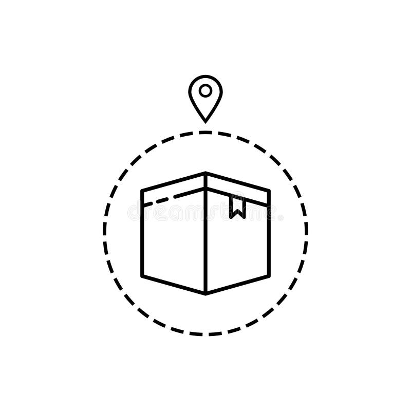 Box and pin logo icon stock vector. Illustration of storage - 360615821