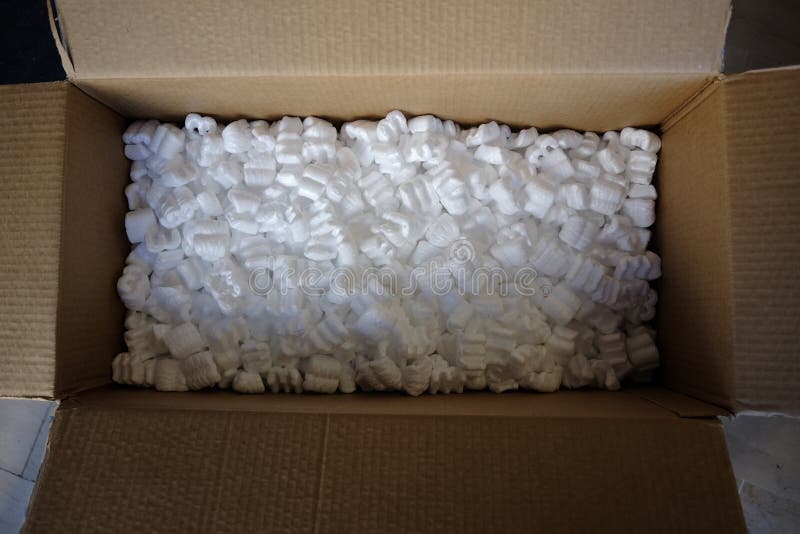 Box with Polystyrene for Packaging Stock Photo - Image of shipping ...