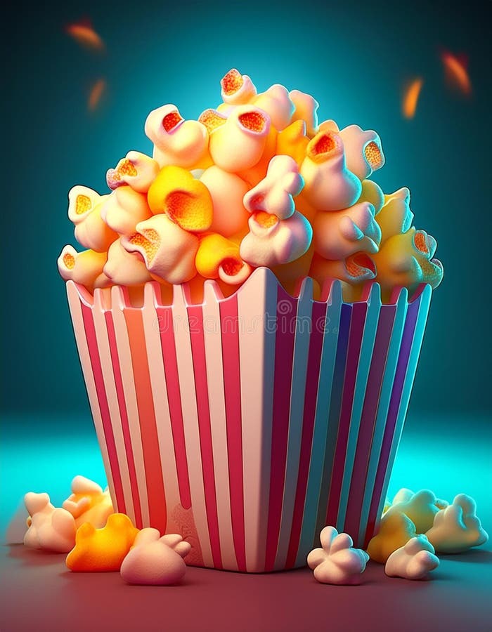 Box of popcorn cartoon stock illustration. Illustration of popcorn ...