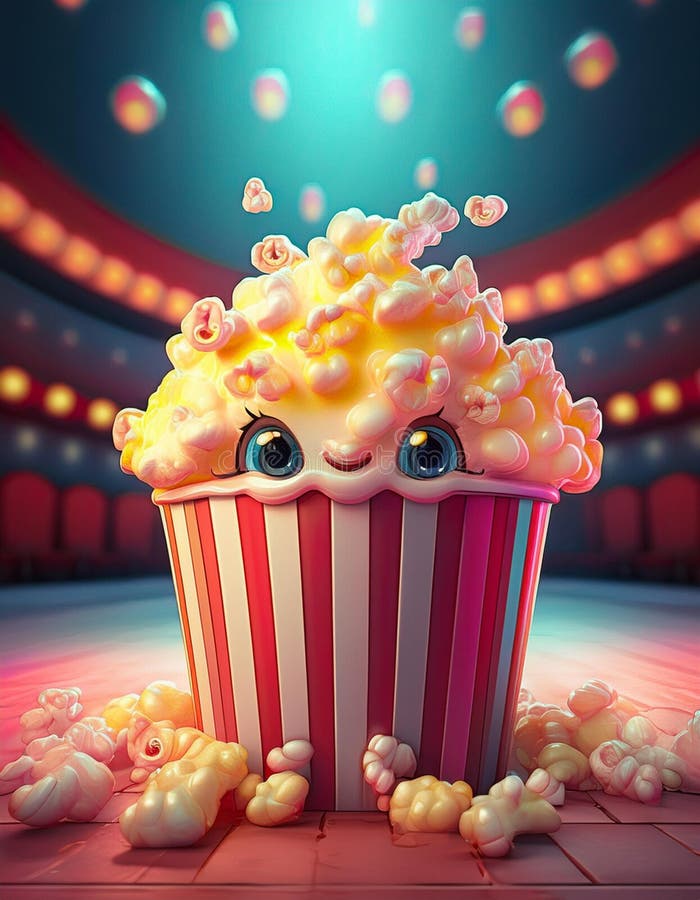 Box of popcorn cartoon stock illustration. Illustration of party ...