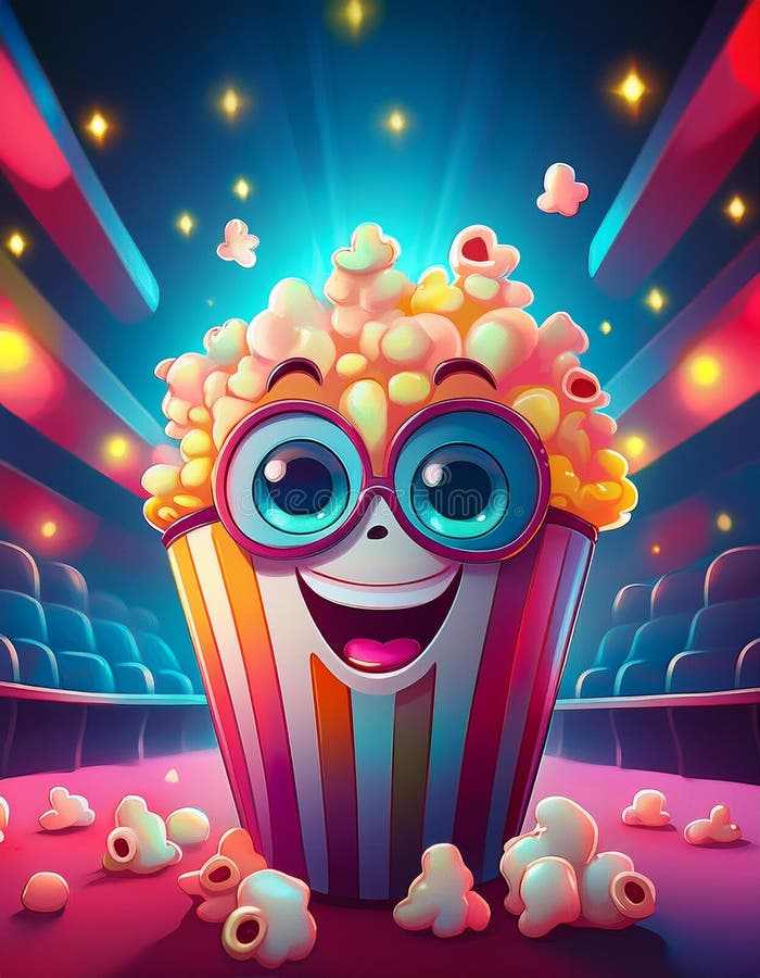 Box of popcorn cartoon stock illustration. Illustration of salted ...