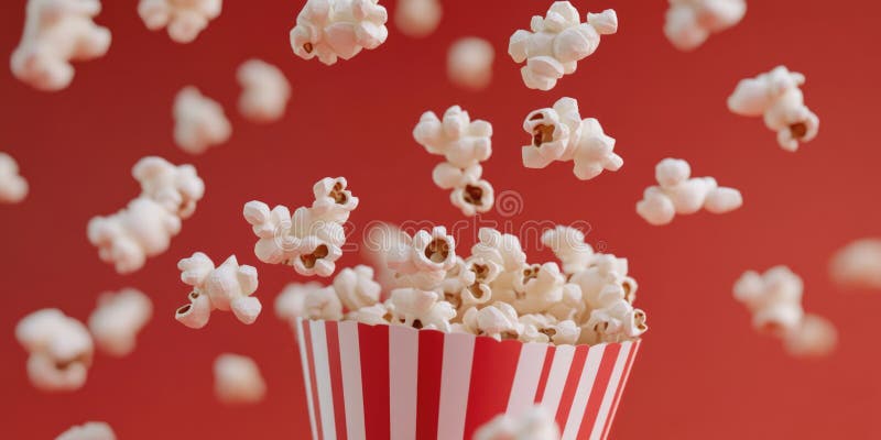 Box of Popcorn is Flying through the Air Stock Image - Image of movie ...