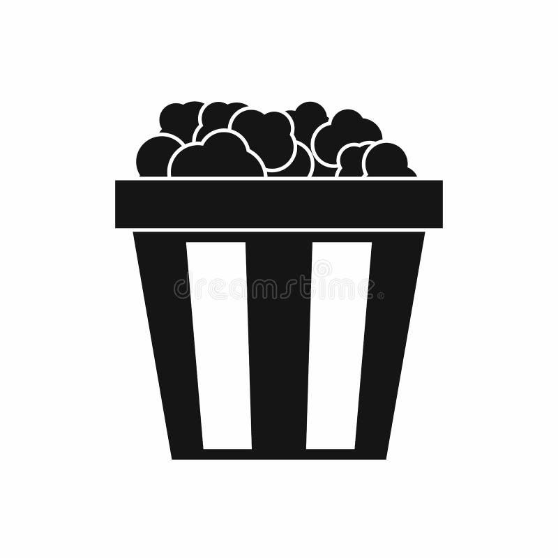 Box of Popcorn Icon, Simple Style Stock Vector - Illustration of simple ...