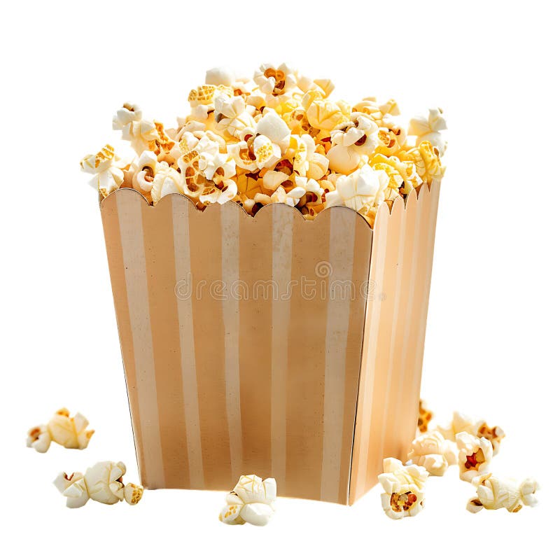 Box of Popcorn Isolated Against a Transparent Background Stock Image ...