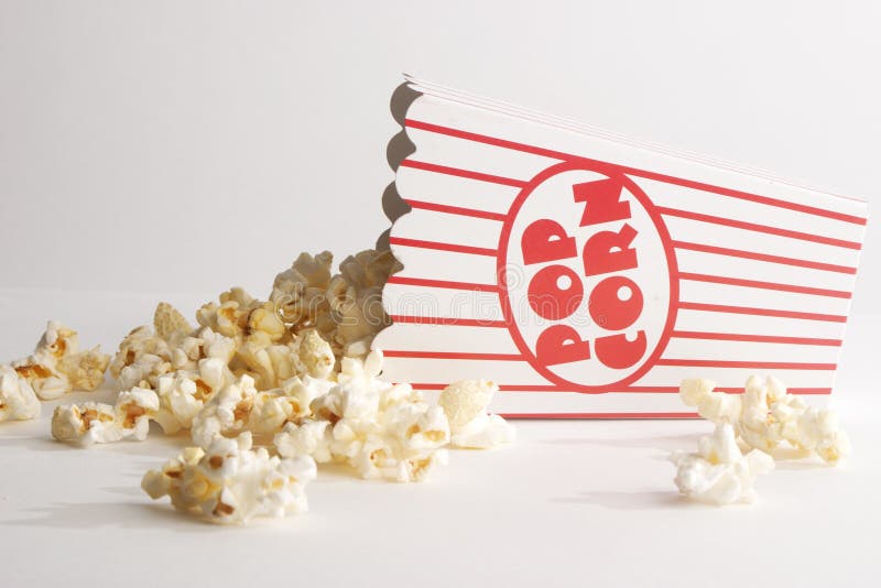 Box of popcorn stock image. Image of popcorn, seeds, side - 34232909