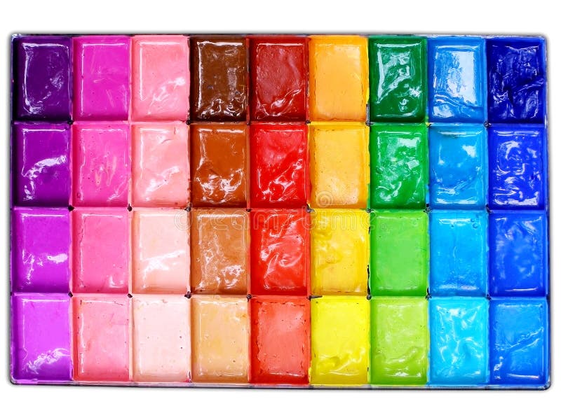 Box of Poster Colors (Top View) Stock Photo - Image of supplies, design ...