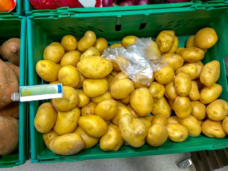 Box of potatoes stock photo. Image of fruit, basket - 131755396