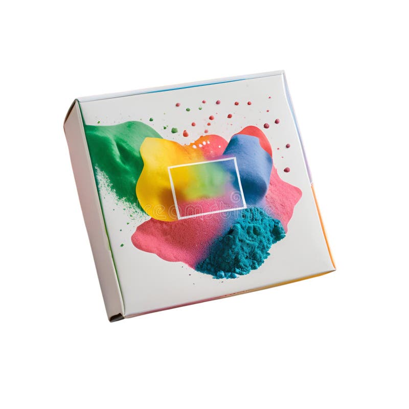 Box of Powdered Food Coloring Sachets, with Vibrant Colored Stock Image ...