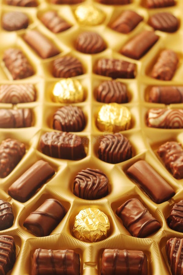 A Box with Praline Chocolates Stock Photo - Image of packaging, bonbon ...