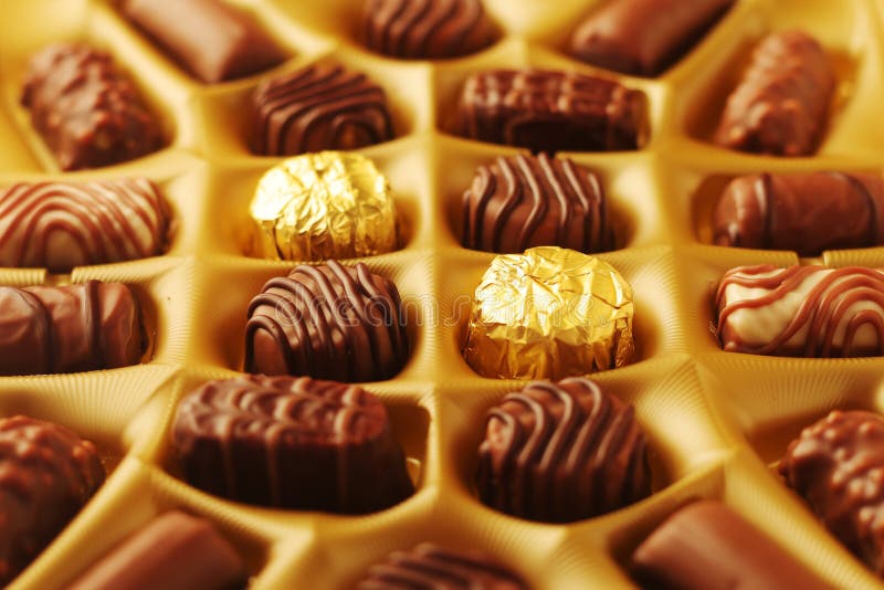 A Box with Praline Chocolates Stock Photo - Image of sweetener ...