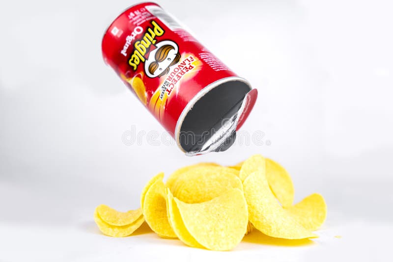Box of Pringles Chips Original Isolated on White. Editorial Photography ...