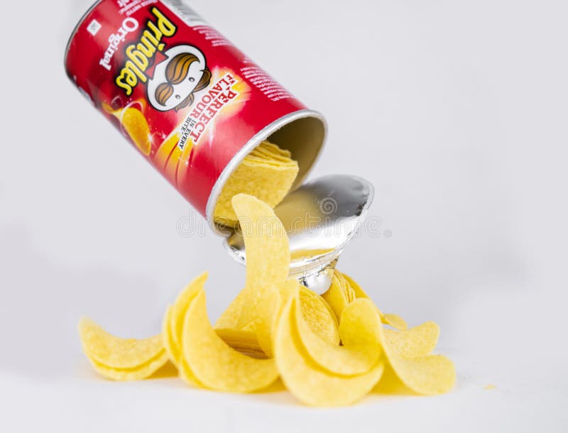 Box of Pringles Chips Original Isolated on White. Editorial Stock Photo ...