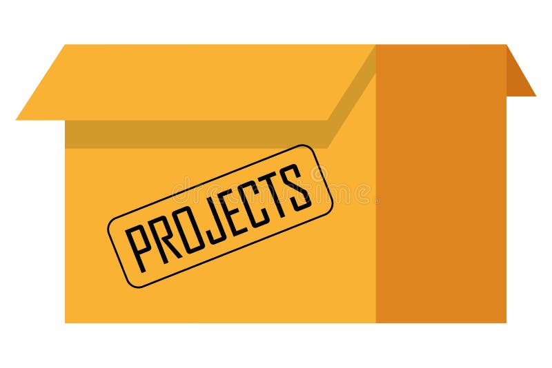 Box with projects icon stock illustration. Illustration of organize ...