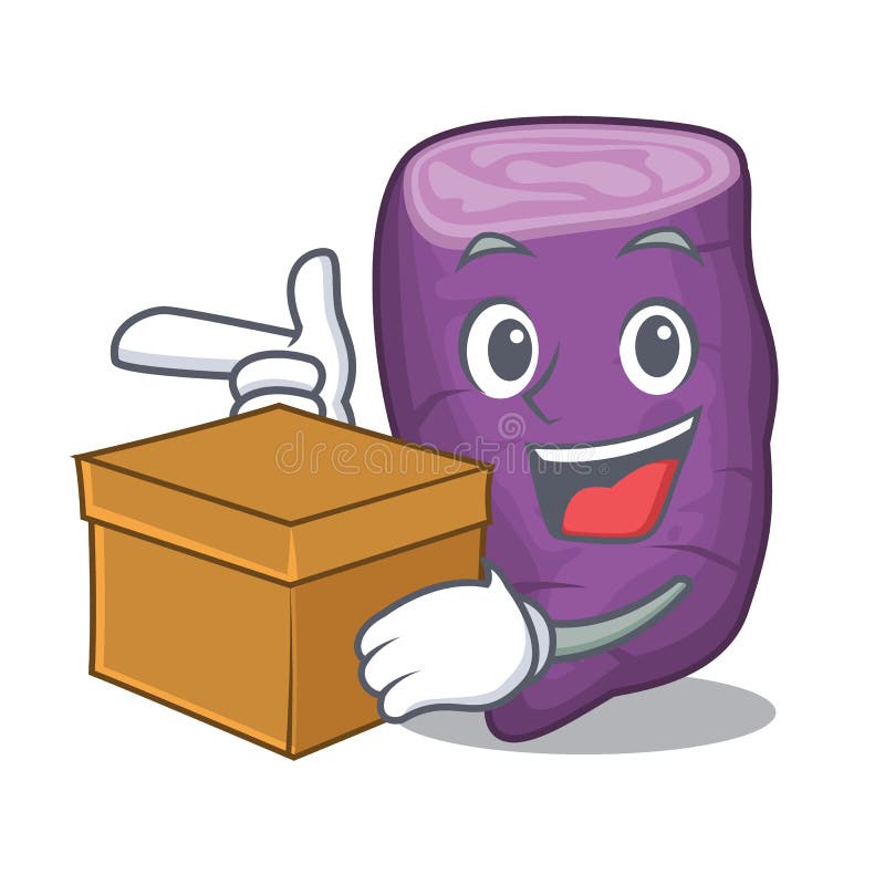 With Box Purple Sweet Purple in Cartoon Shape Stock Vector ...