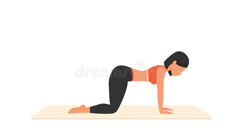 Box Push-ups Exercise Tutorial. Female Workout on Mat Stock Video ...