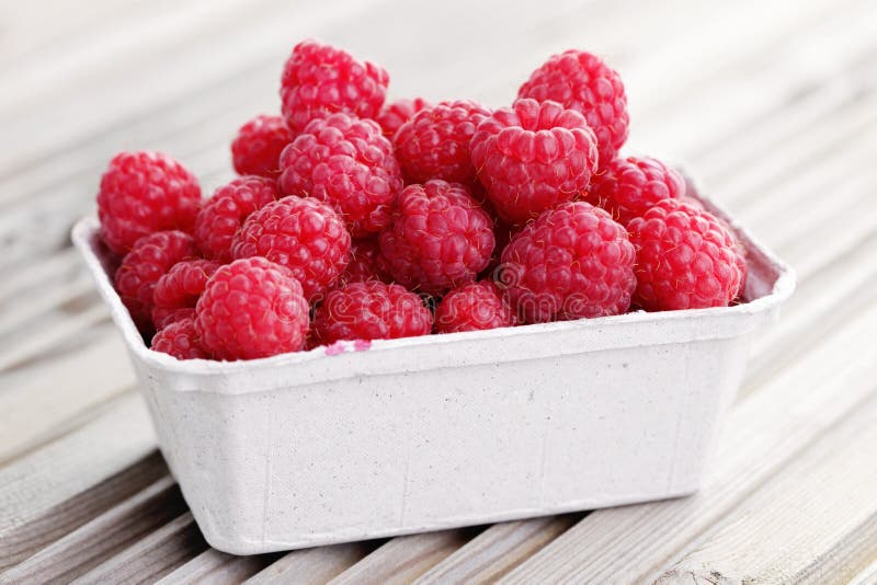 Box of raspberries stock image. Image of snack, pile - 42105263