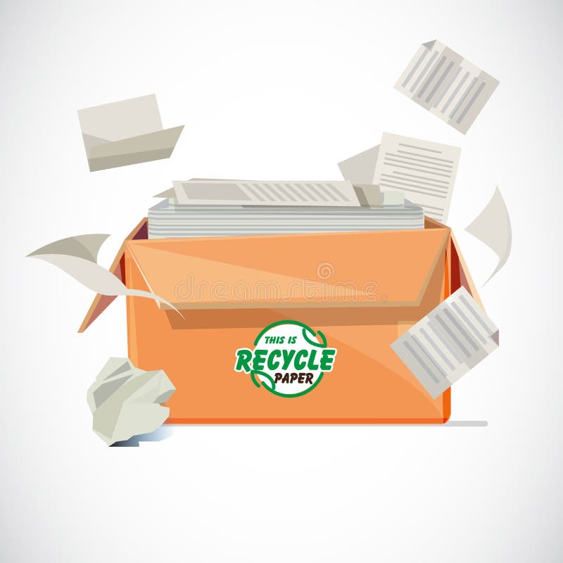 Box of Recycle Paper with Typographic or Logotype Design Stock Vector ...