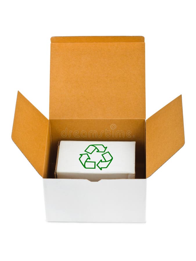 Box with recycling sign stock photo. Image of packing - 9889170
