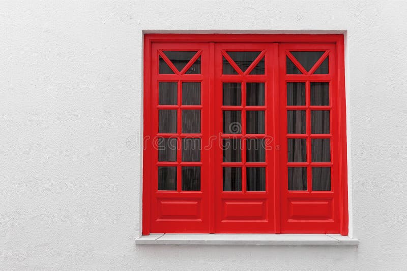 Box with a Red Frame on the Facade of the House Stock Photo - Image of ...