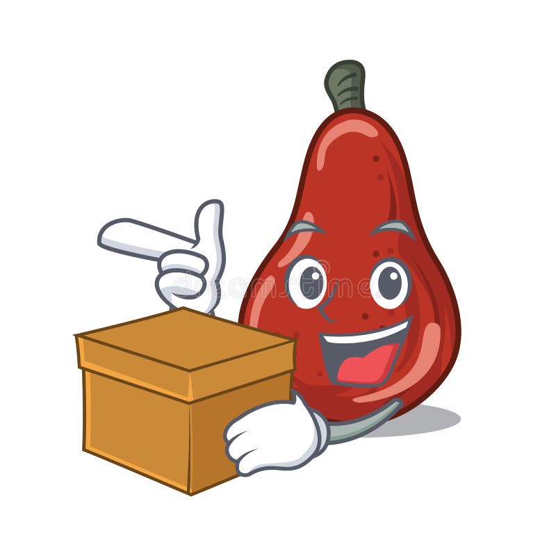 With Box Red Pears in a Cartoon Basket Stock Vector - Illustration of ...