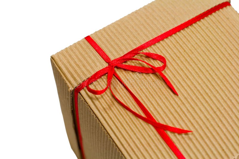 Box with red ribbon stock photo. Image of ribbon, packer - 6990432