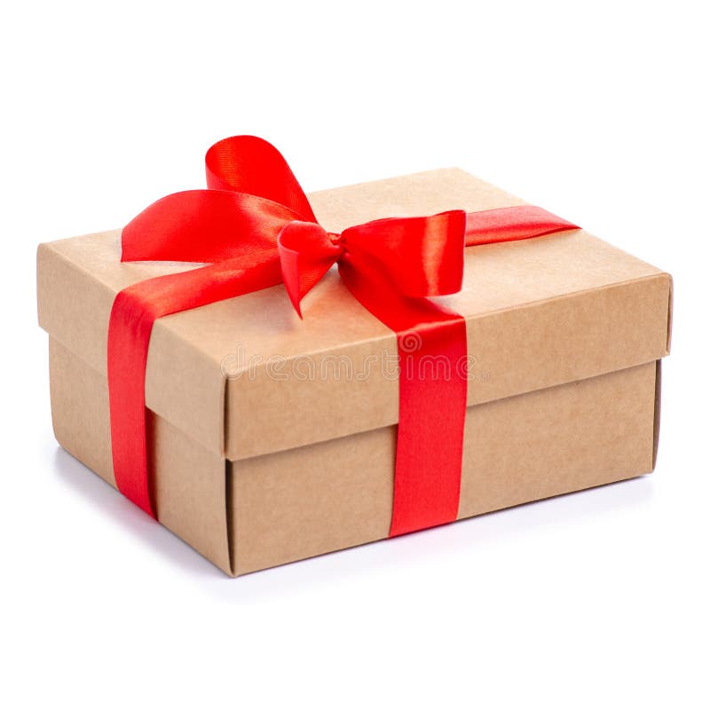 Box with Red Ribbon Bow Gift Stock Image - Image of design, present ...