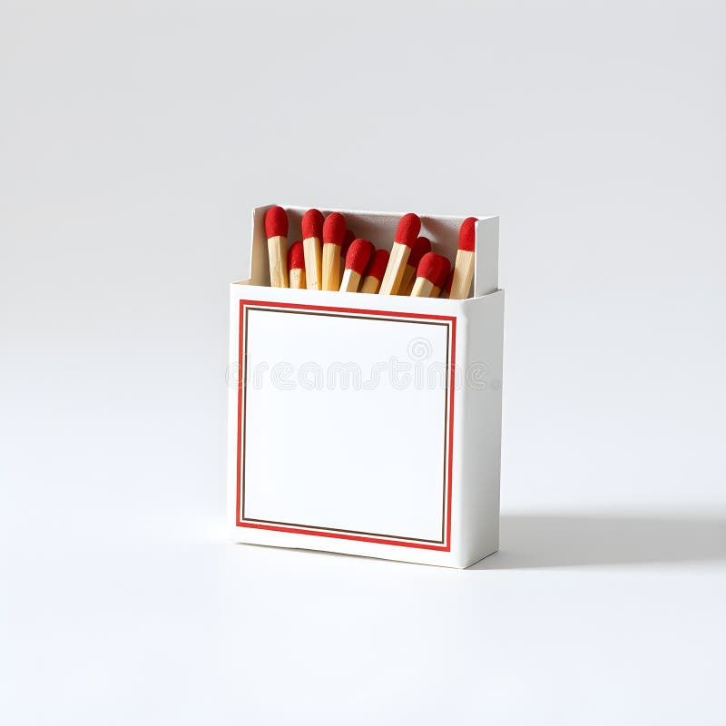 A Box of Red and White Matches Sits on a White Background Stock ...