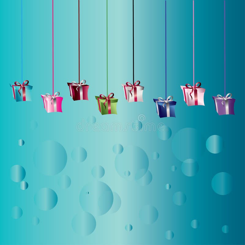 Box and Ribbon on the Blue Background Stock Vector - Illustration of ...