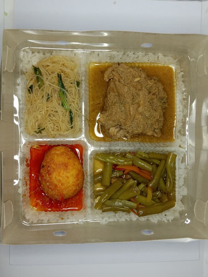 A Box of Rice and Side Dishes Stock Photo - Image of diet, gourmet ...