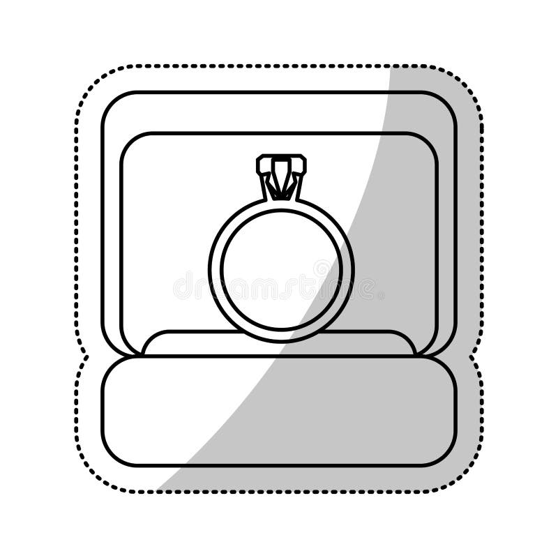 Box ring wedding outline stock illustration. Illustration of graphic ...