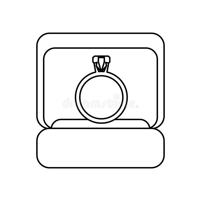 Box Ring Wedding Symbol Outline Stock Illustration - Illustration of ...