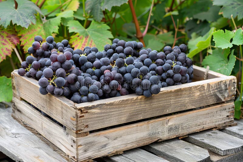 A Box of Ripe Grapes during Harvesting Stock Photo - Image of vine ...
