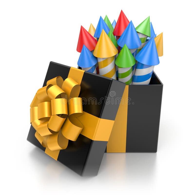 Box with rockets stock illustration. Illustration of parcel - 22927341