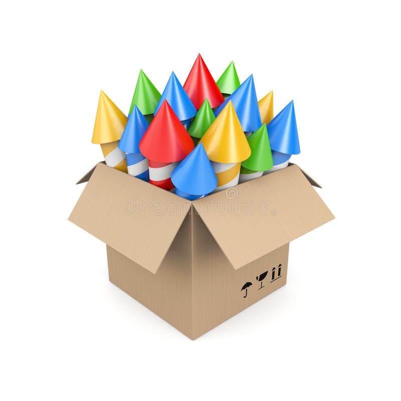 Box with Rockets. Image Contain Clipping Path Stock Illustration ...