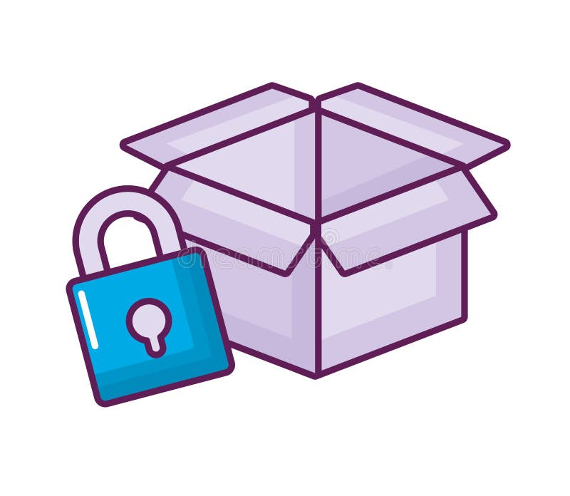 Box with Safe Secure Padlock Stock Illustration - Illustration of icon ...