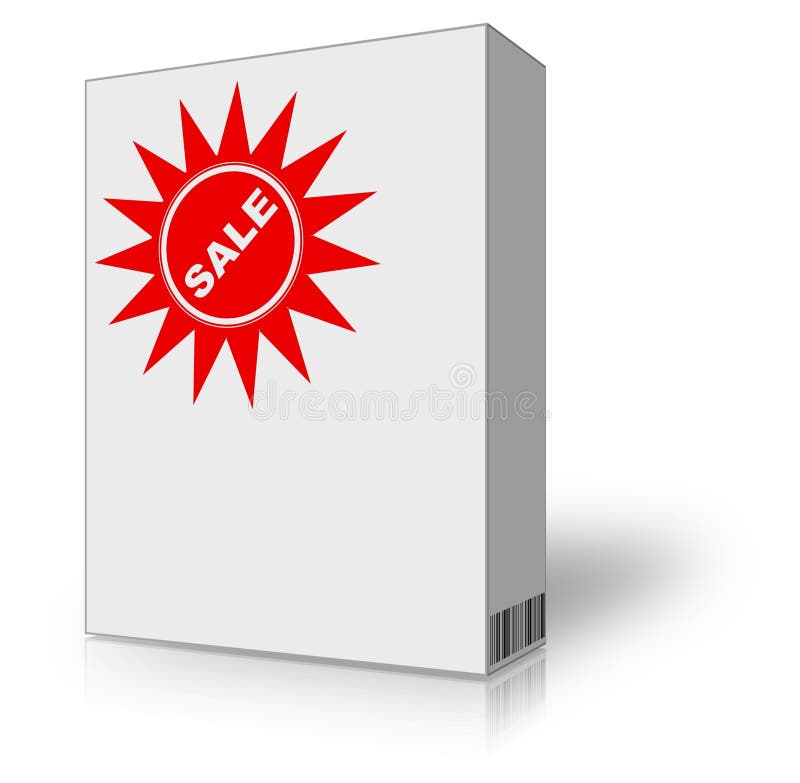 Box with Sale sticker stock illustration. Illustration of code - 2301334