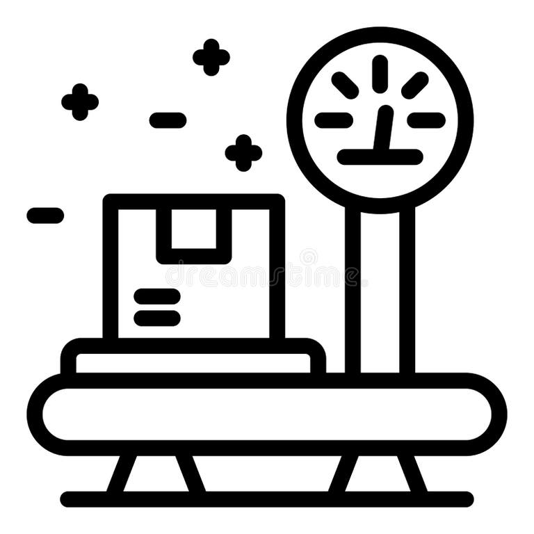 Box on Scale Icon, Outline Style Stock Vector - Illustration of ...