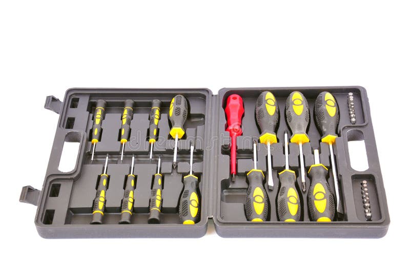 Box with screwdrivers stock image. Image of home, object - 12794253