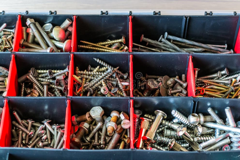 Box with screws stock image. Image of screws, metal, tools - 98088985