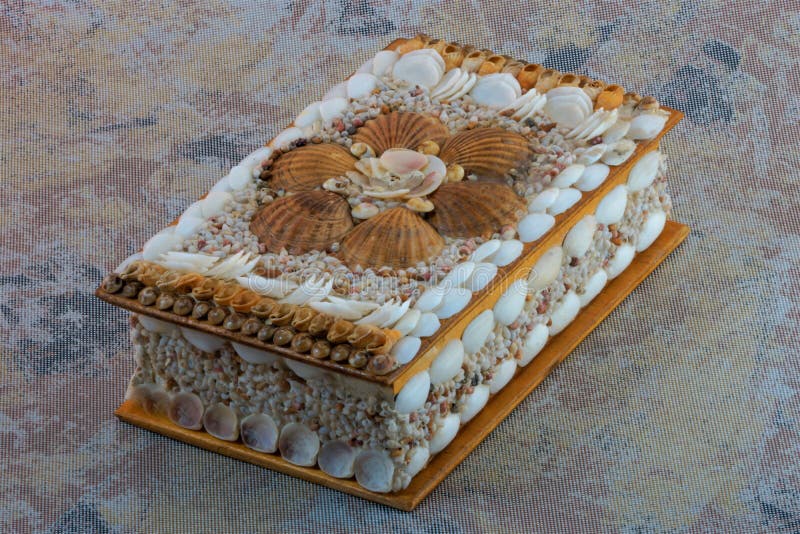 Box of sea shells stock image. Image of grains, coffee - 123180877