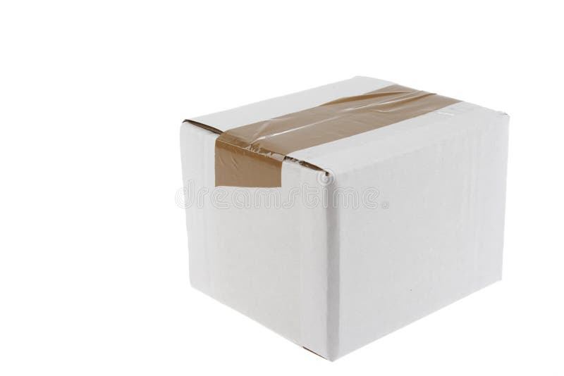 Sealed cardboard box stock photo. Image of single, isolated - 18236870