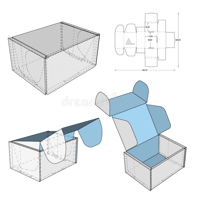 Box Self Assembly Flute Type B (Internal Measurement 30x30x10cm) and ...