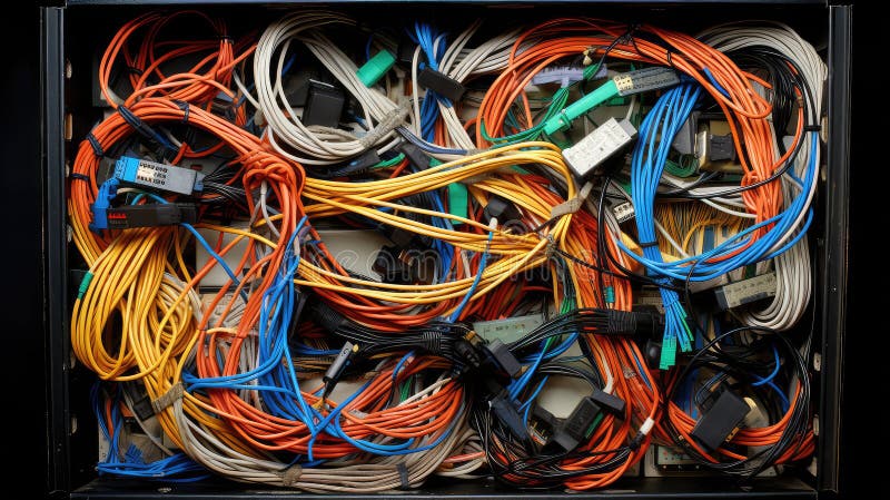 Box serial cables stock illustration. Illustration of beige - 375577680