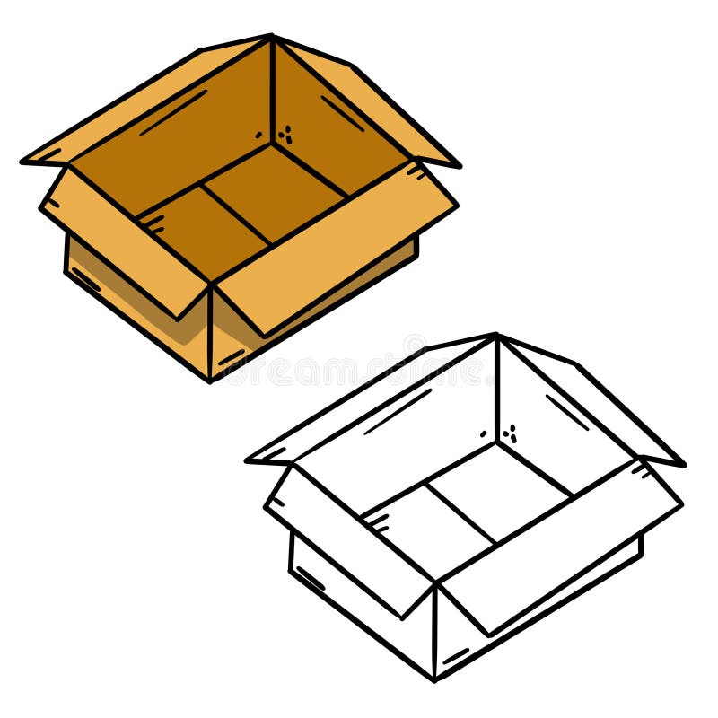 Box. Set of Cardboard Containers. Objects for Packing and Moving Stock ...